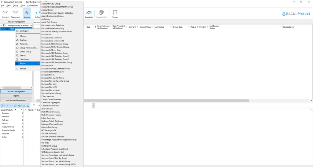 How to Run Reports using the BackupVault Management Console – Help Centre